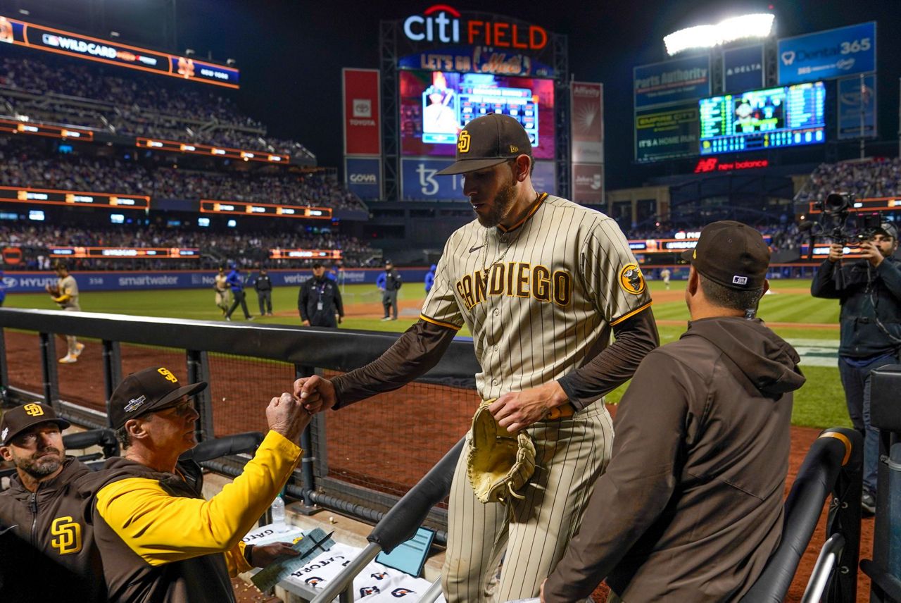 Umps check Padres pitcher Musgrove's ears for sticky stuff