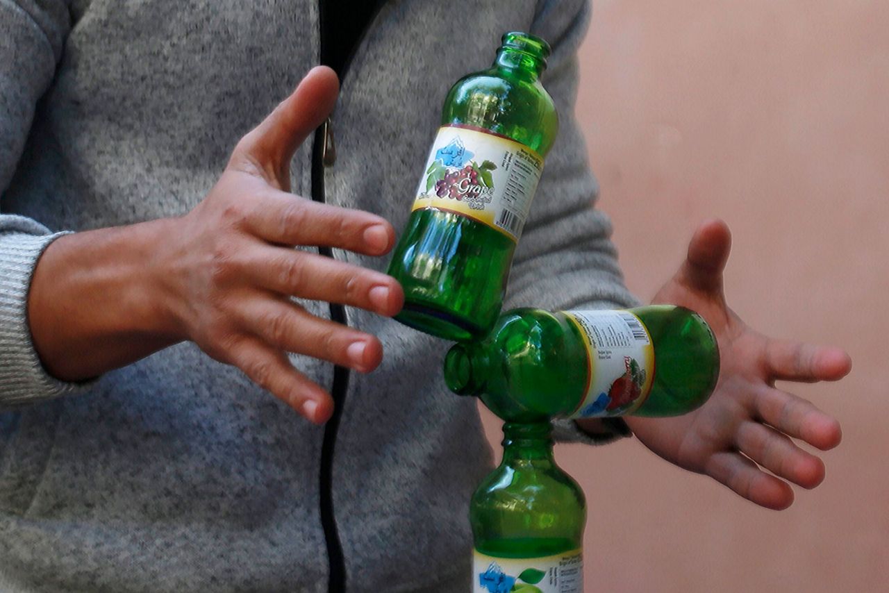 Gaza man masters rare skill of balancing art