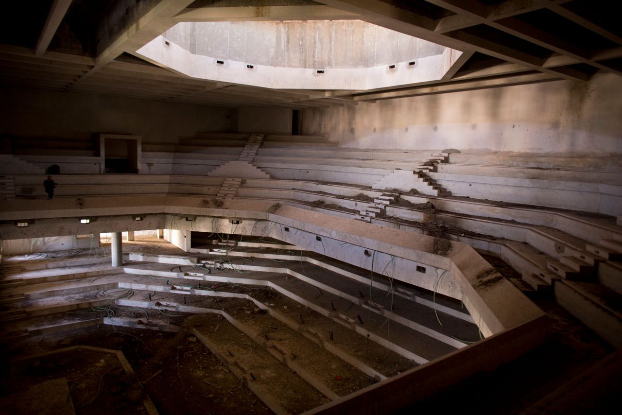 AP PHOTOS: Unfinished Palestinian parliament a grim symbol