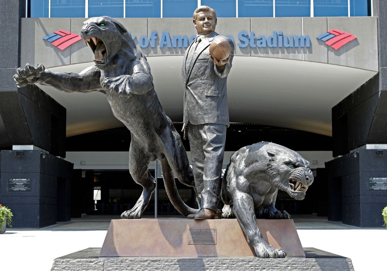 Statue of former Panthers owner removed from outside stadium