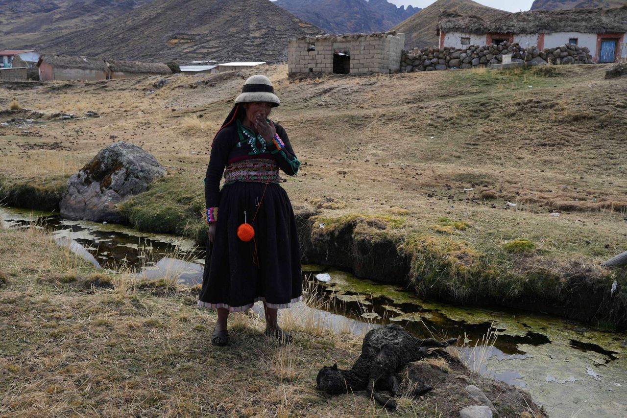 Lagoon dries up as drought grips Peru's southern Andes