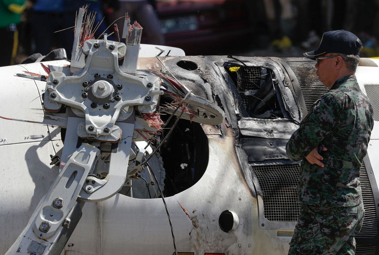 Philippine police chief, 7 others injured in chopper crash