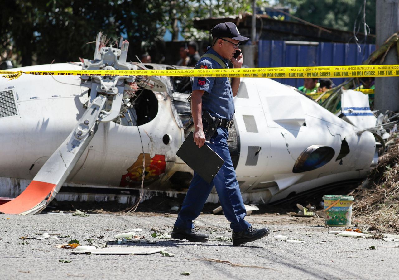 Philippine police chief, 7 others injured in chopper crash