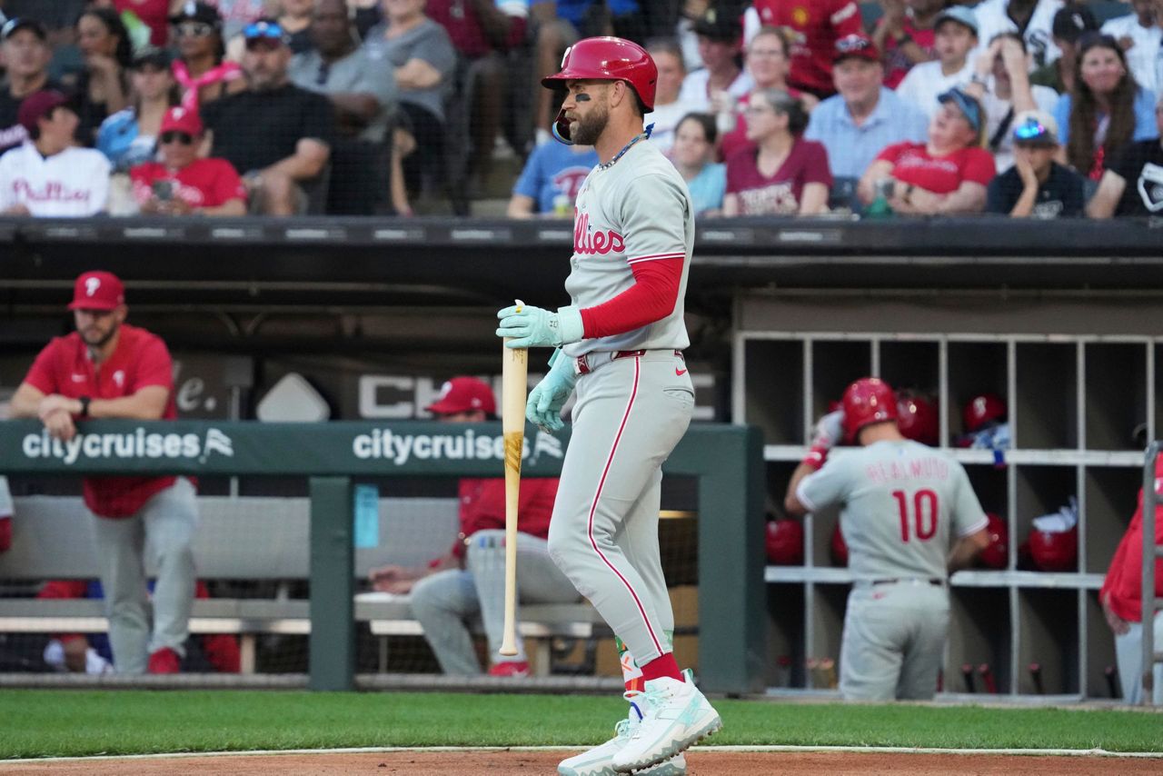 Baseball Commissioner Rob Manfred confronted by Bryce Harper during ...