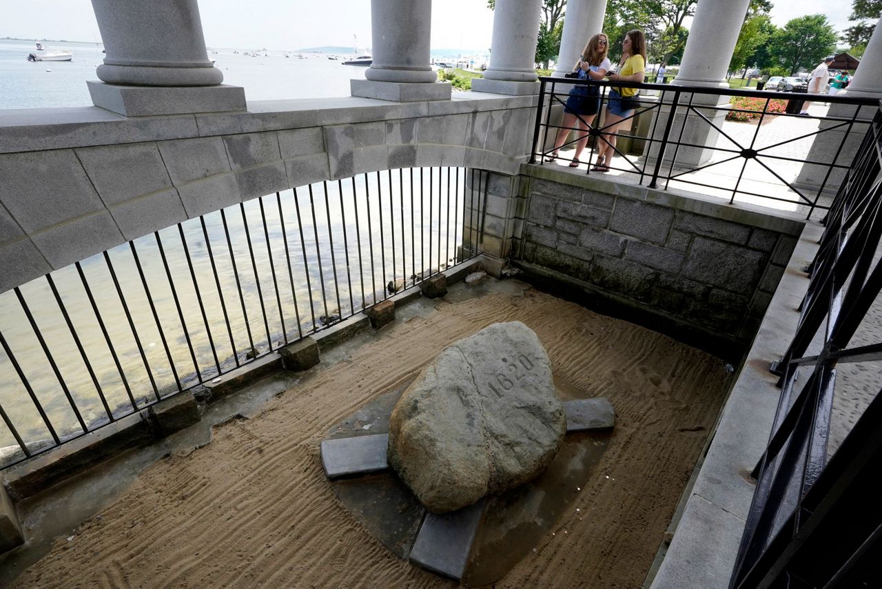 Archaeologists dig hilltop over Plymouth Rock one last time