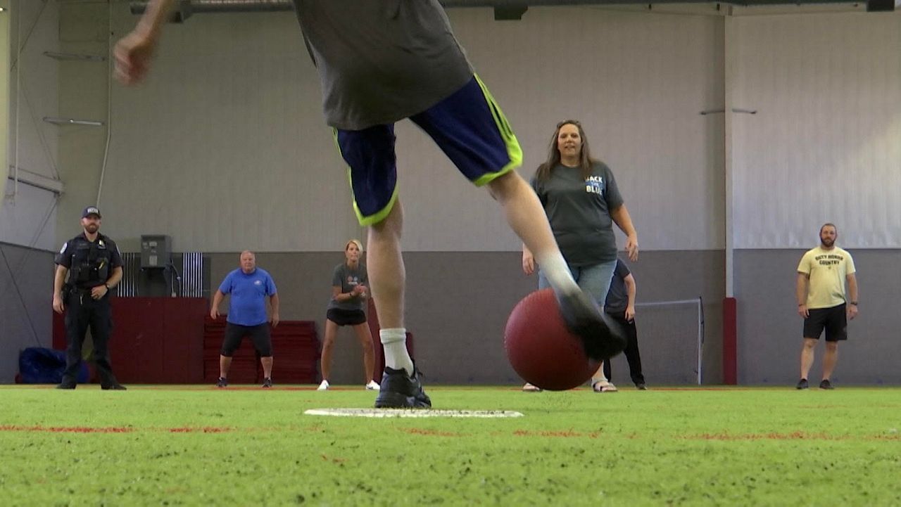 Covington Police play Point Arc in kickball