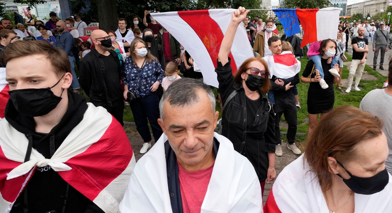 Hundreds in Warsaw protest political repression in Belarus