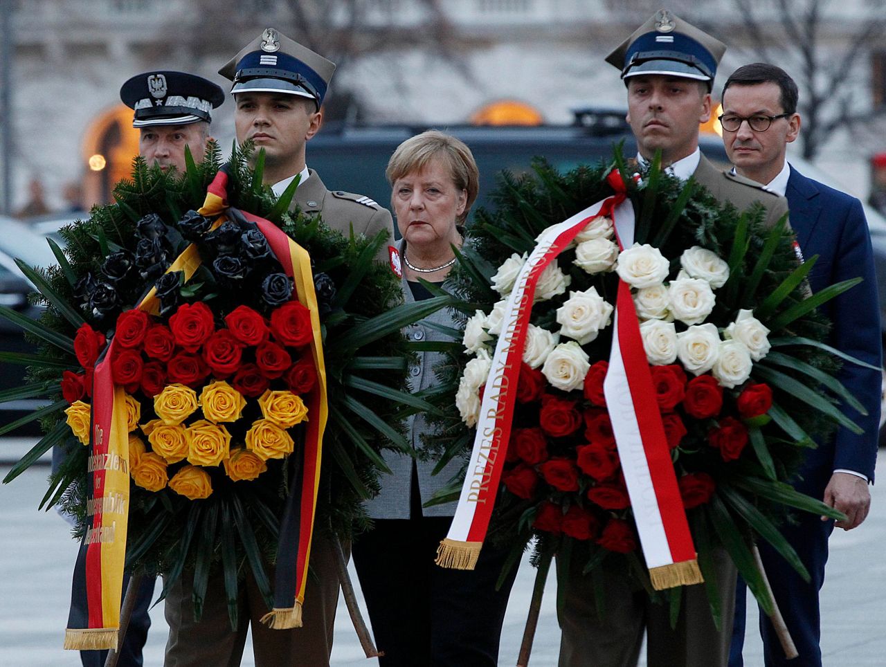 Merkel visiting Poland amid calls for WWII reparations