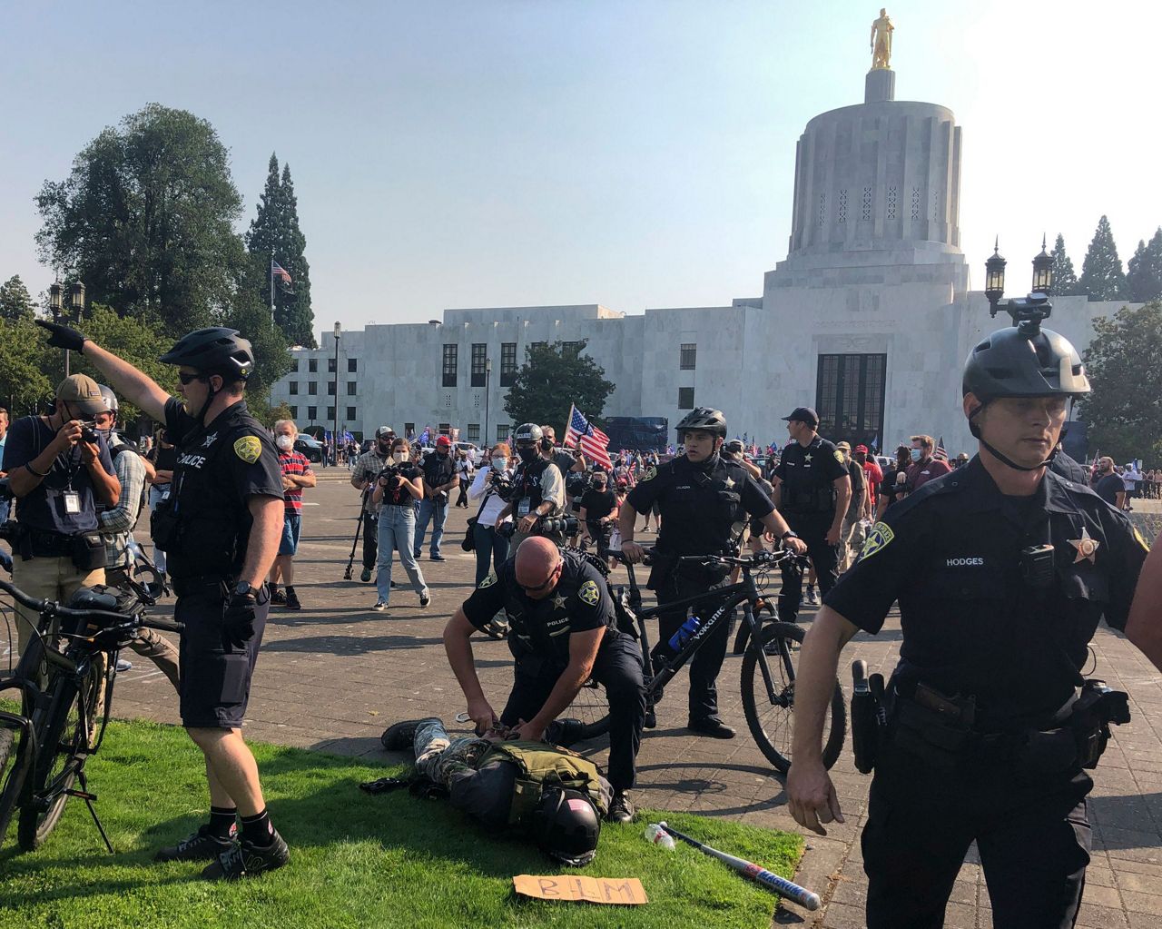 Trump supporters rally near Portland and at Oregon's Capitol
