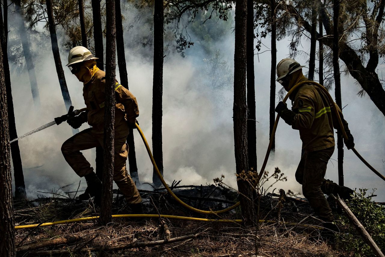 Firefighters battle wildfire in Portugal, 31 people hurt