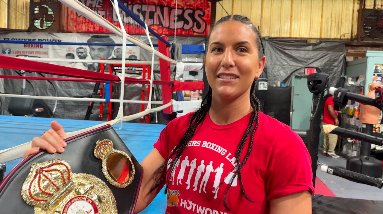 Boxer Stevie Morgan got knocked down, but she got back up