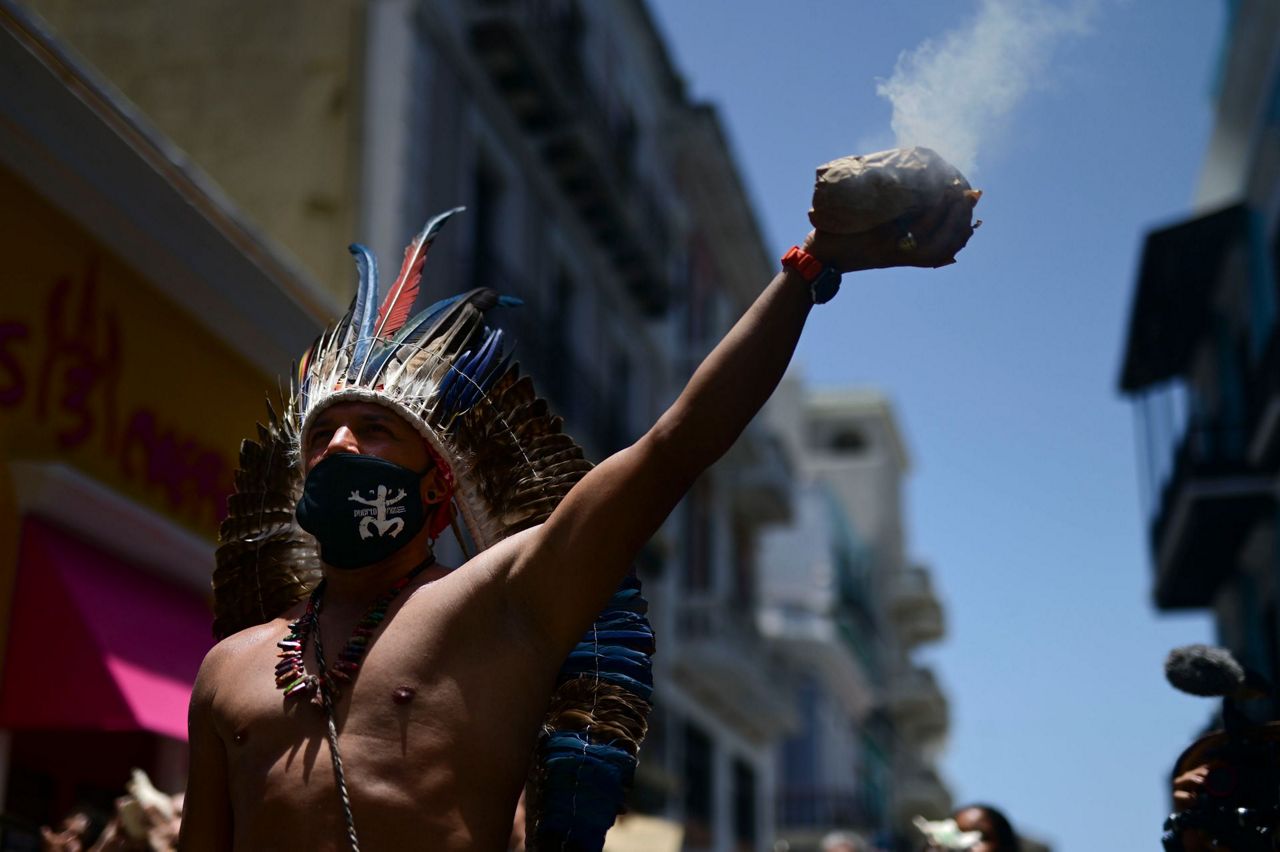 Puerto Rico questions Spain's legacy as statues tumble in US