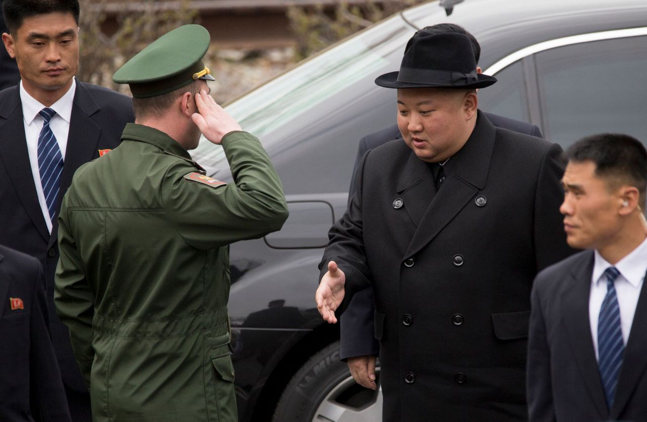 Kim Jong Un visits war memorial following summit with Putin