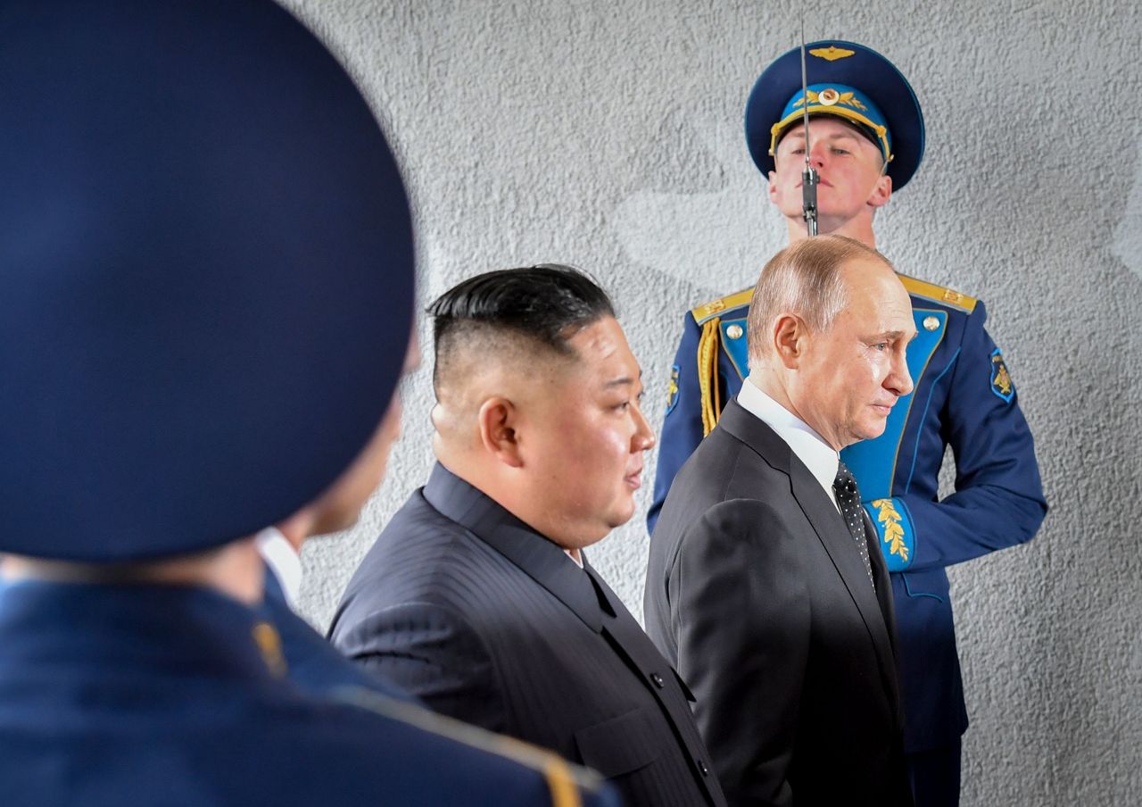 The Latest Putin Kim Shake Hands Before Start Of Talks