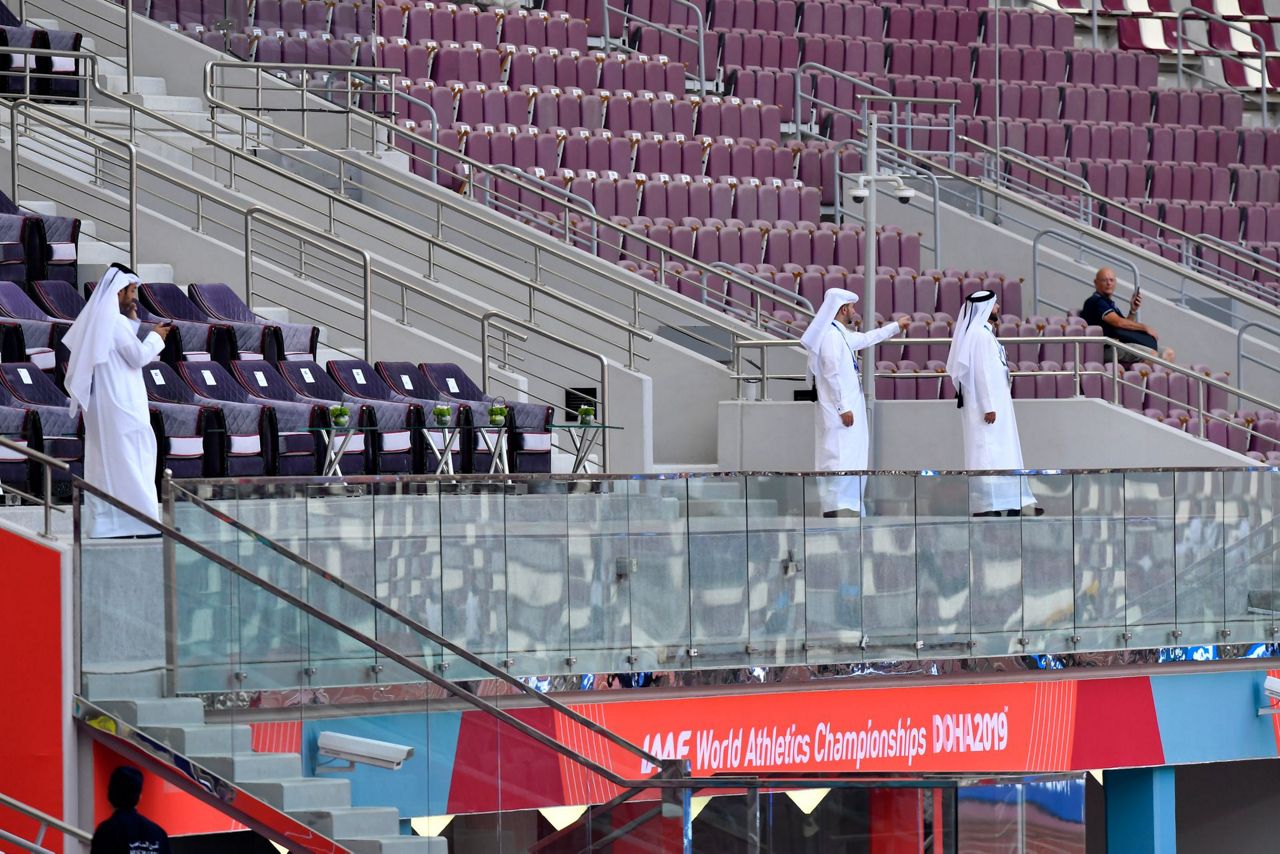 The Latest: Track championships start in sweltering Qatar