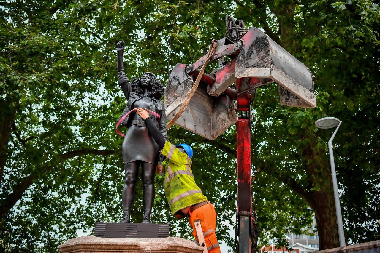 Statue of Black UK protester removed from plinth in Bristol