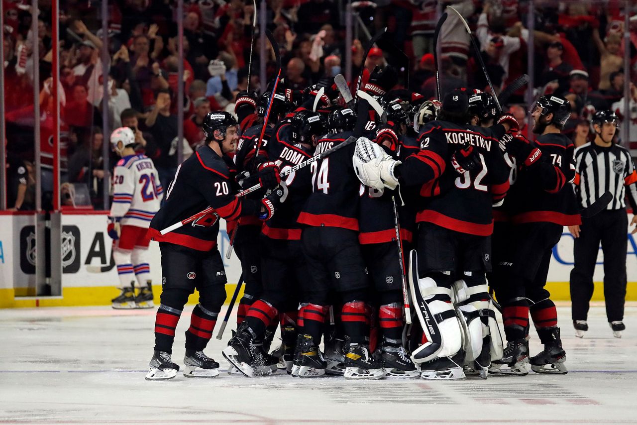 Cole's OT goal lift Hurricanes past Rangers for Game 1 win