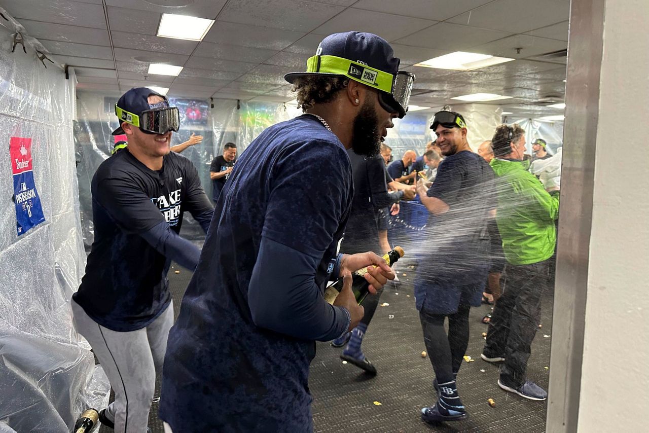 Rays hold oddly timed celebration, 3 days after clinching postseason berth