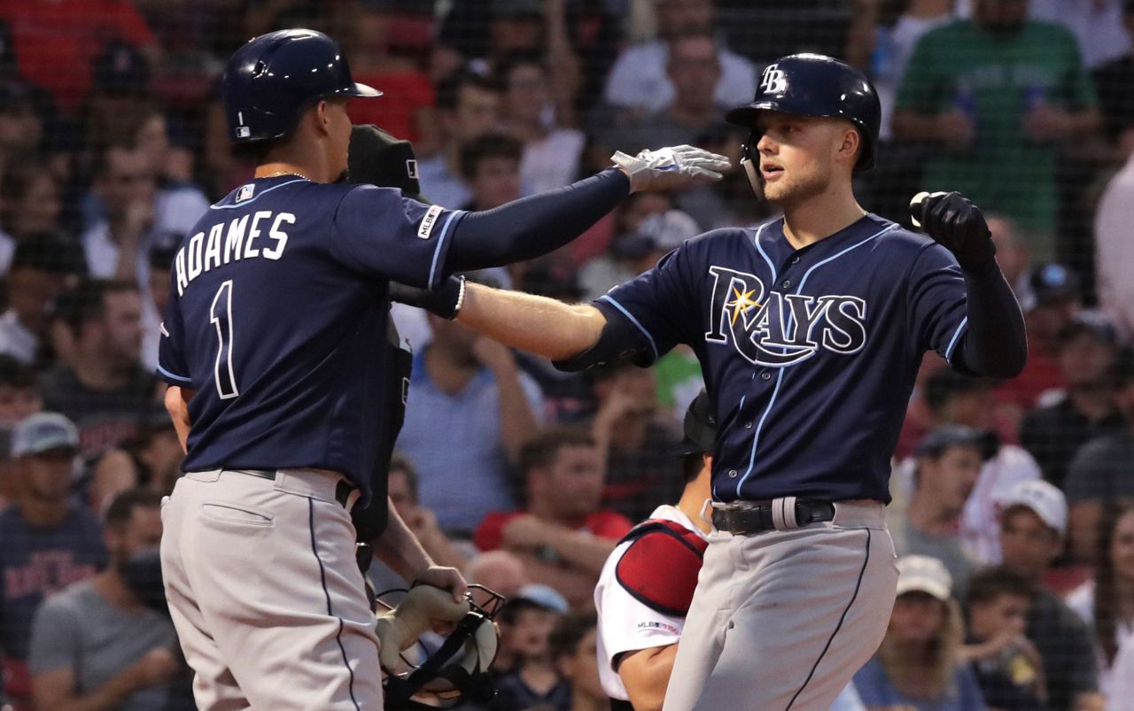 Kiermaier (HR, 3B) returns to lead Rays past Red Sox 8-5