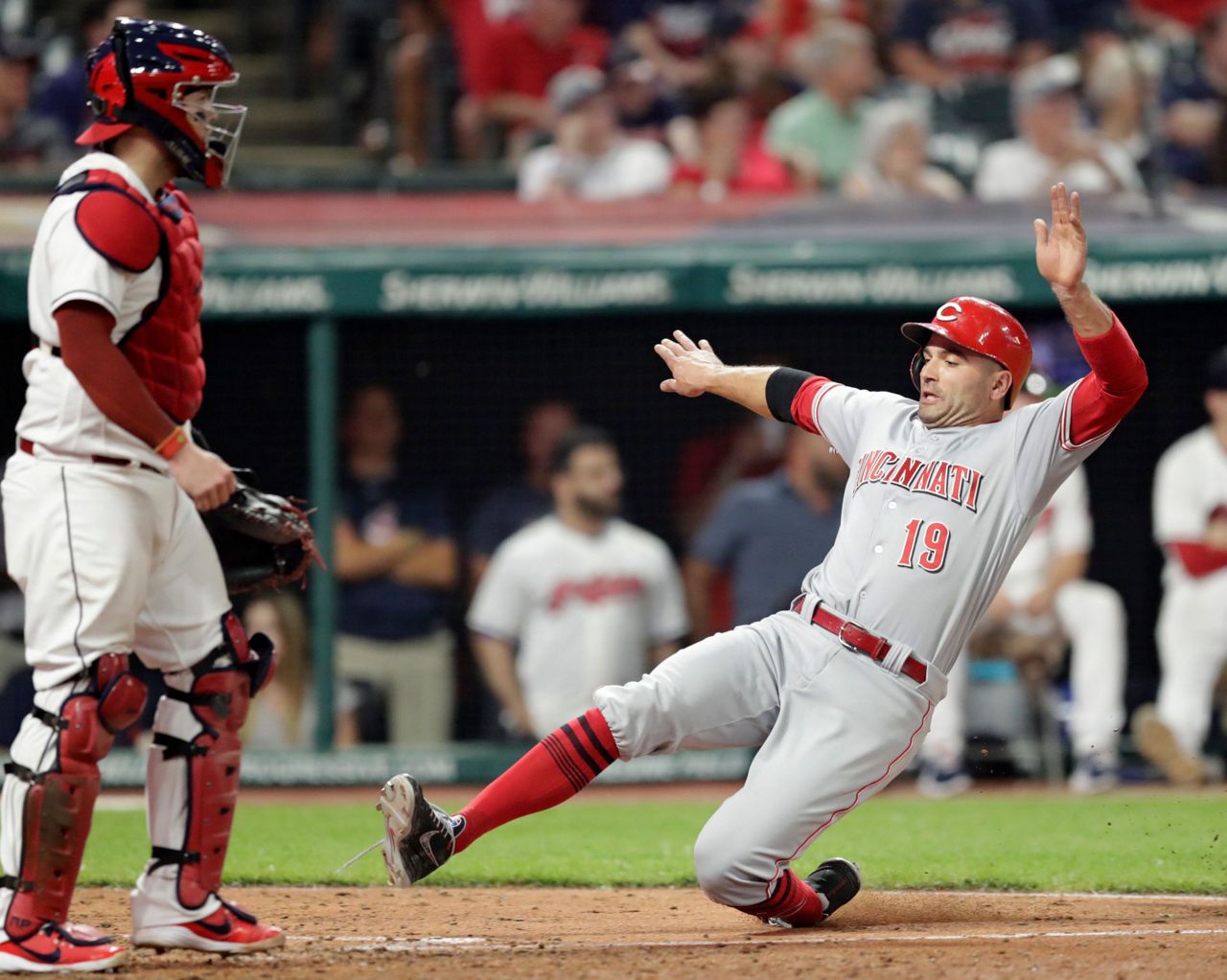 Indians allow 7 in 9th, lose to Reds 7-4 after Bauer's gem