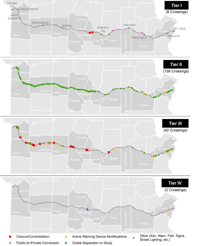 Missouri unveils plan to improve 47 railroad crossings