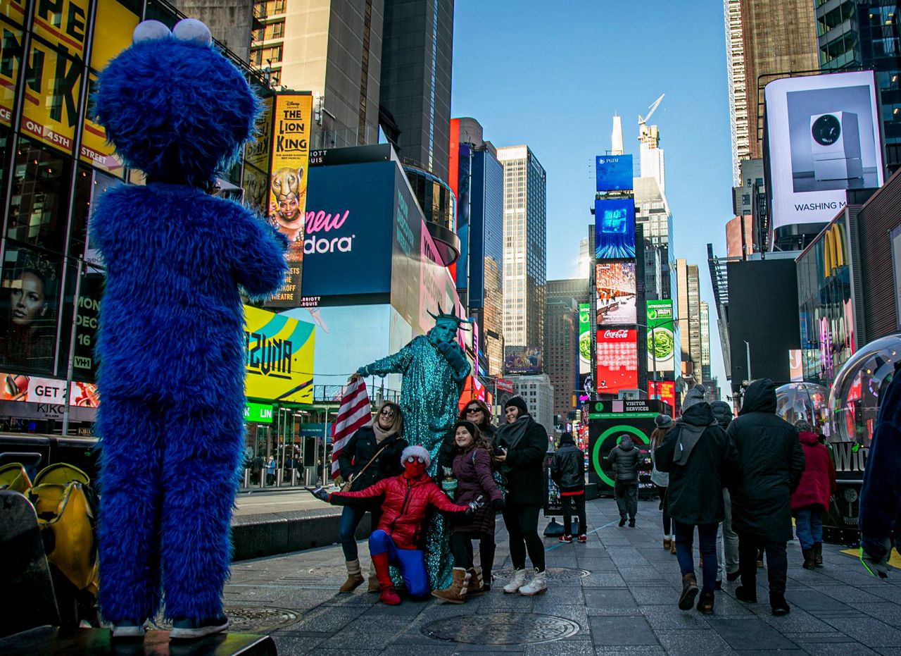 Times Square characters head to Rock Center for the holidays
