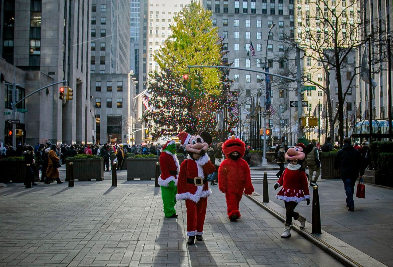 Times Square characters head to Rock Center for the holidays