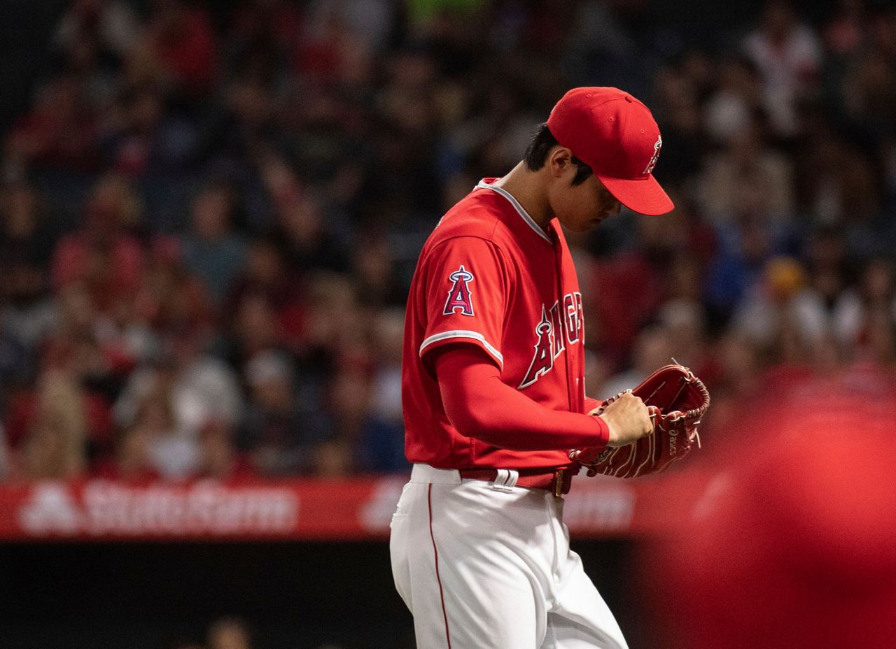 Ohtani exits early again with blister on pitching hand
