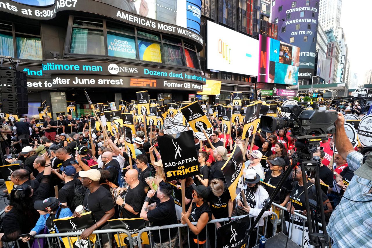 SAG-AFTRA holds star-studded rally in Times Square