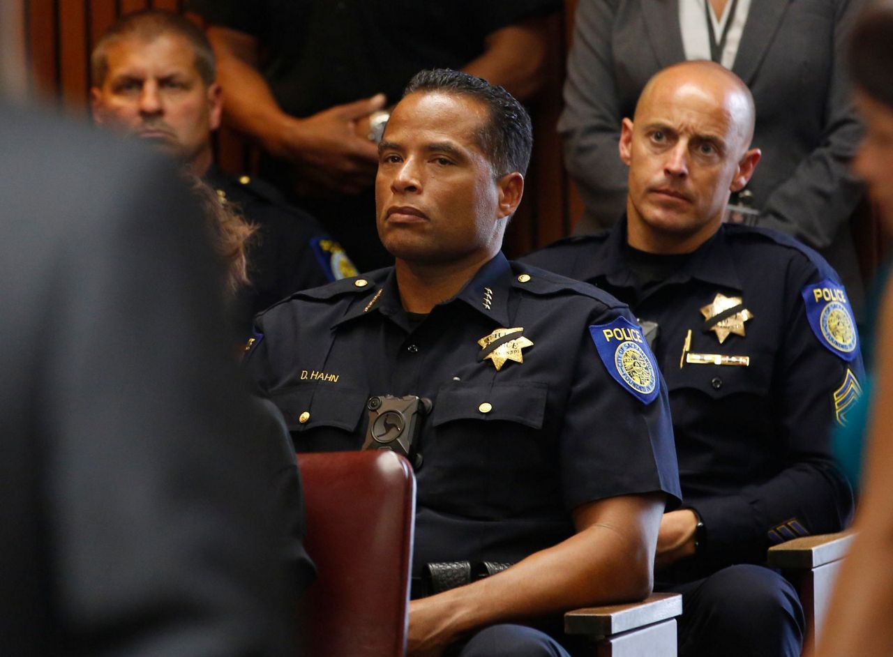 California police shooting suspect in court wearing bandage