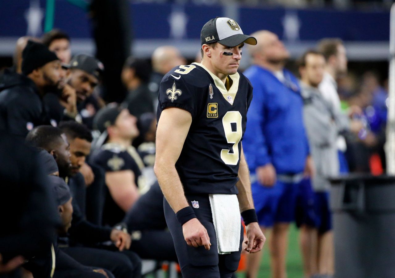 Brees, Saints never find rhythm as 10-game win streak ends