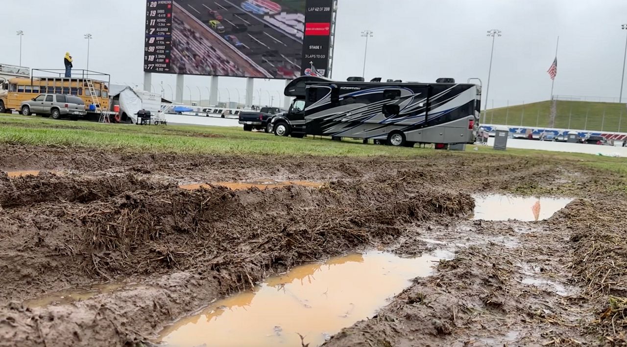 Campers battle rain and mud at Coca-Cola 600