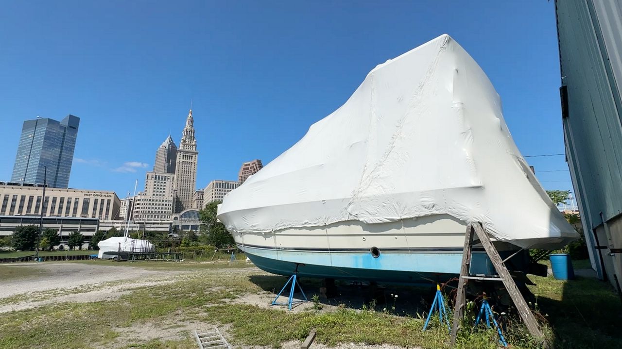 Boat shink-wrap gets new life as guardrail blocks