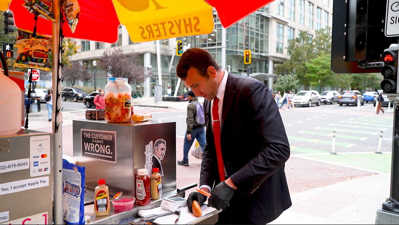 Federal worker sells hot dogs amid government shutdown