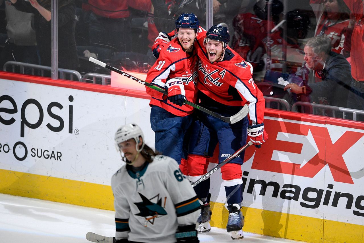 Eller's goal completes Capitals' stunning OT win over Sharks