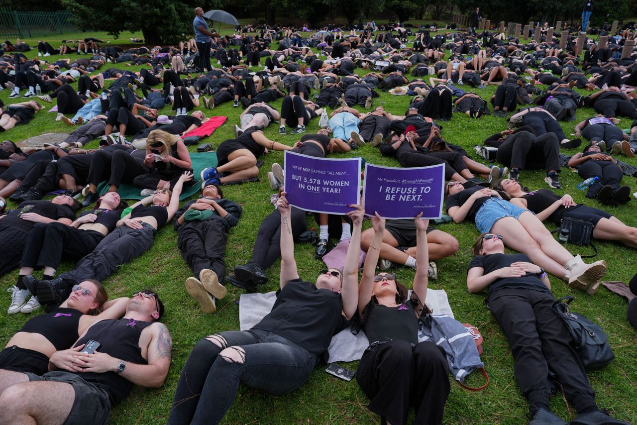 South African women stage lie-down protest against gender-based ...