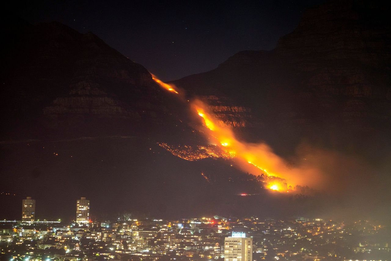 Residents evacuated as mountain fire spreads in Cape Town