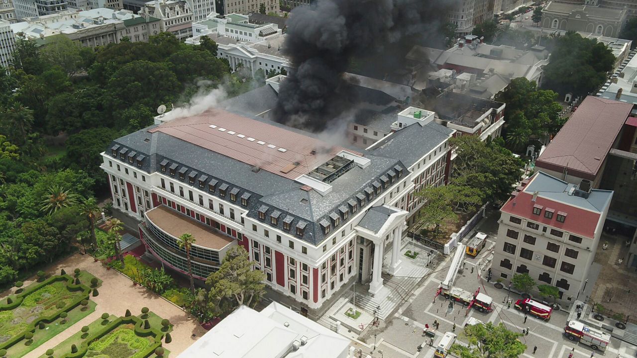 South Africa Parliament chamber 'completely gutted' by fire