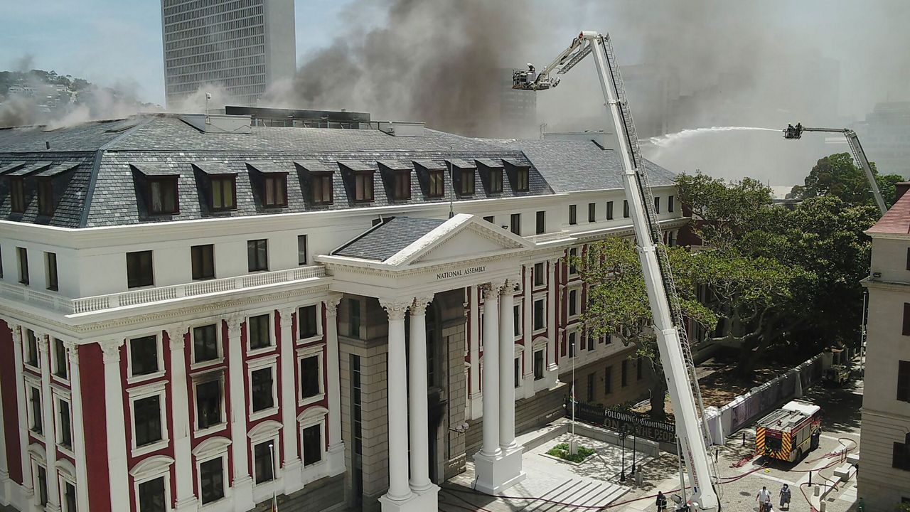 South Africa Parliament chamber 'completely gutted' by fire