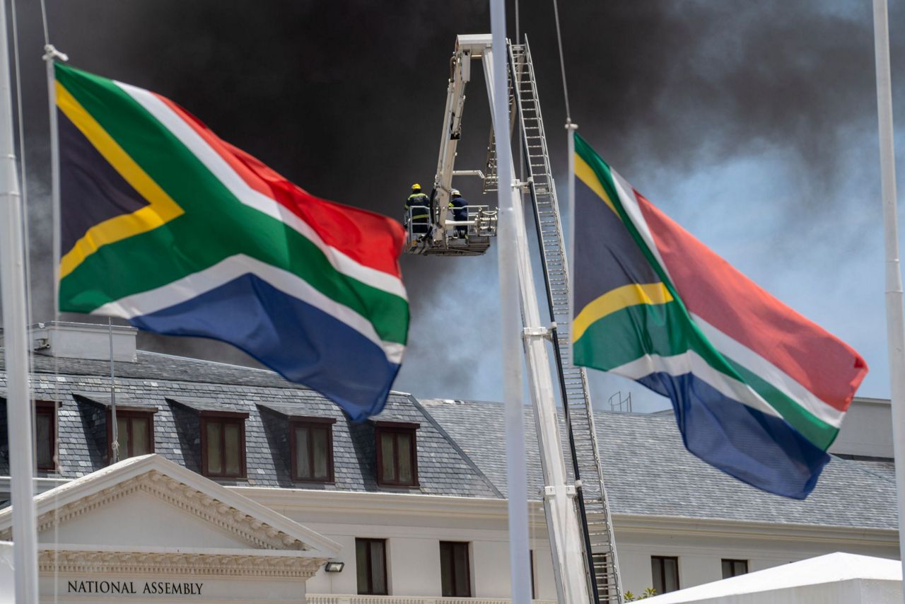 Fire hits South Africa's Parliament Building in Cape Town