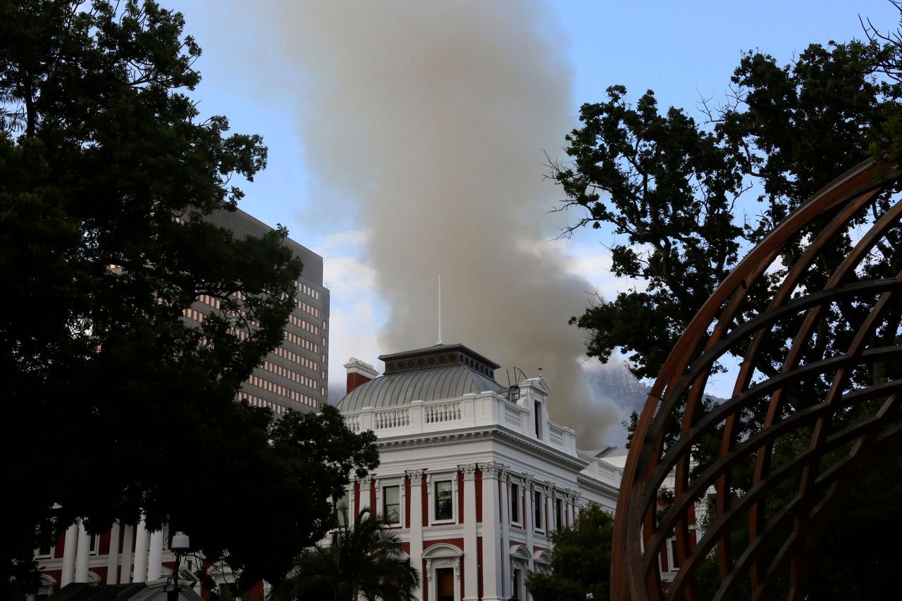 Fire hits South Africa's Parliament Building in Cape Town