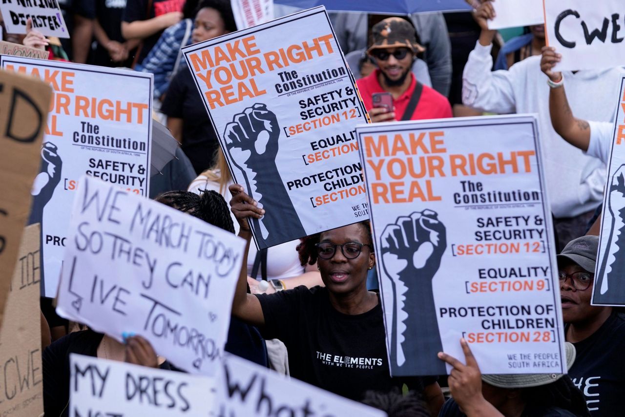 Crowds demonstrate against gender-based violence in South Africa after ...