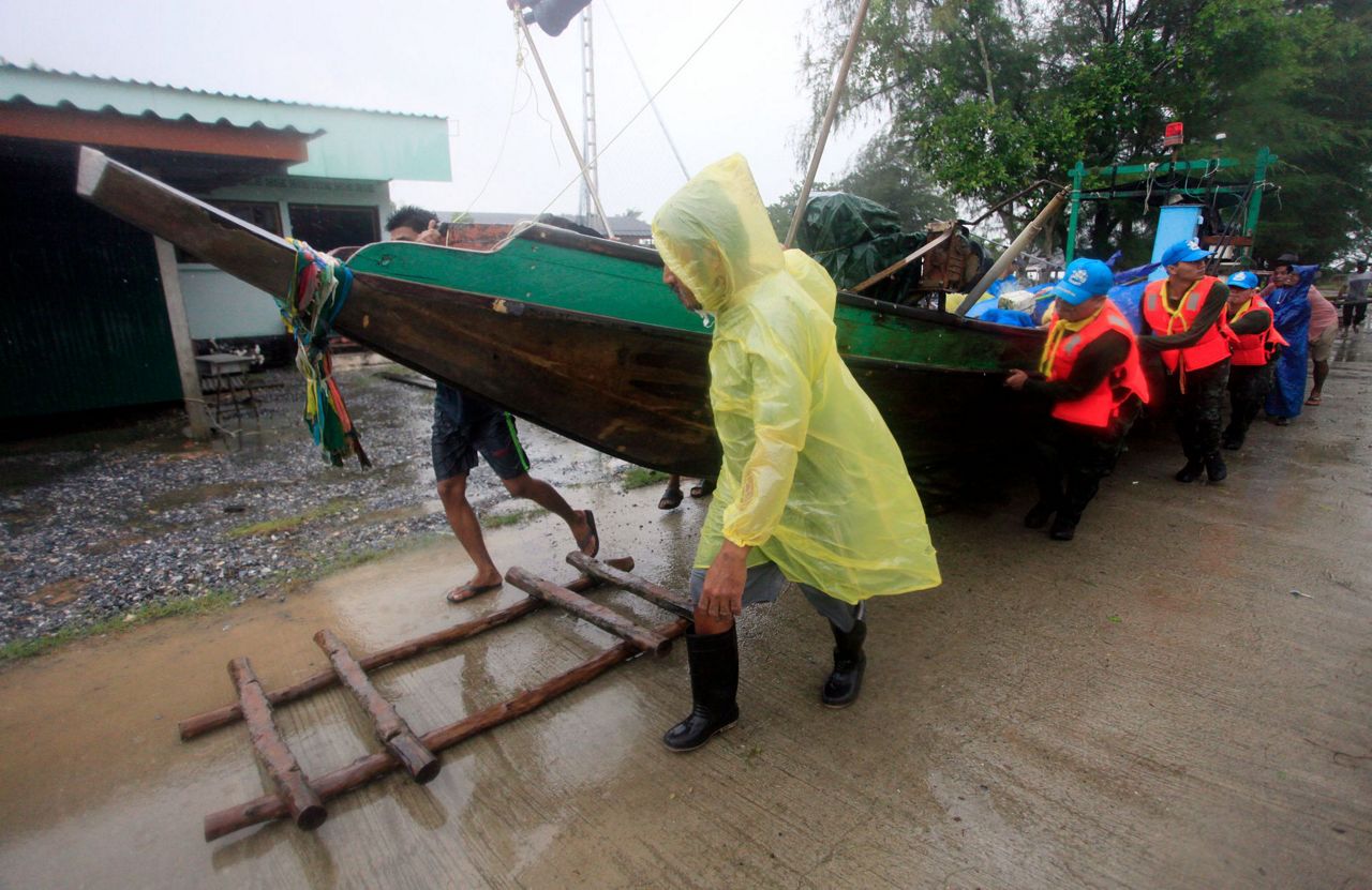 Tropical storm's rain, surging seas strike southern Thailand
