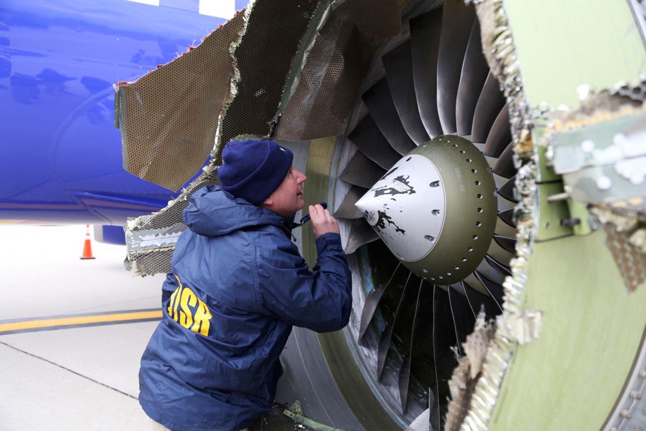 The Latest: FAA to order fan blade inspections