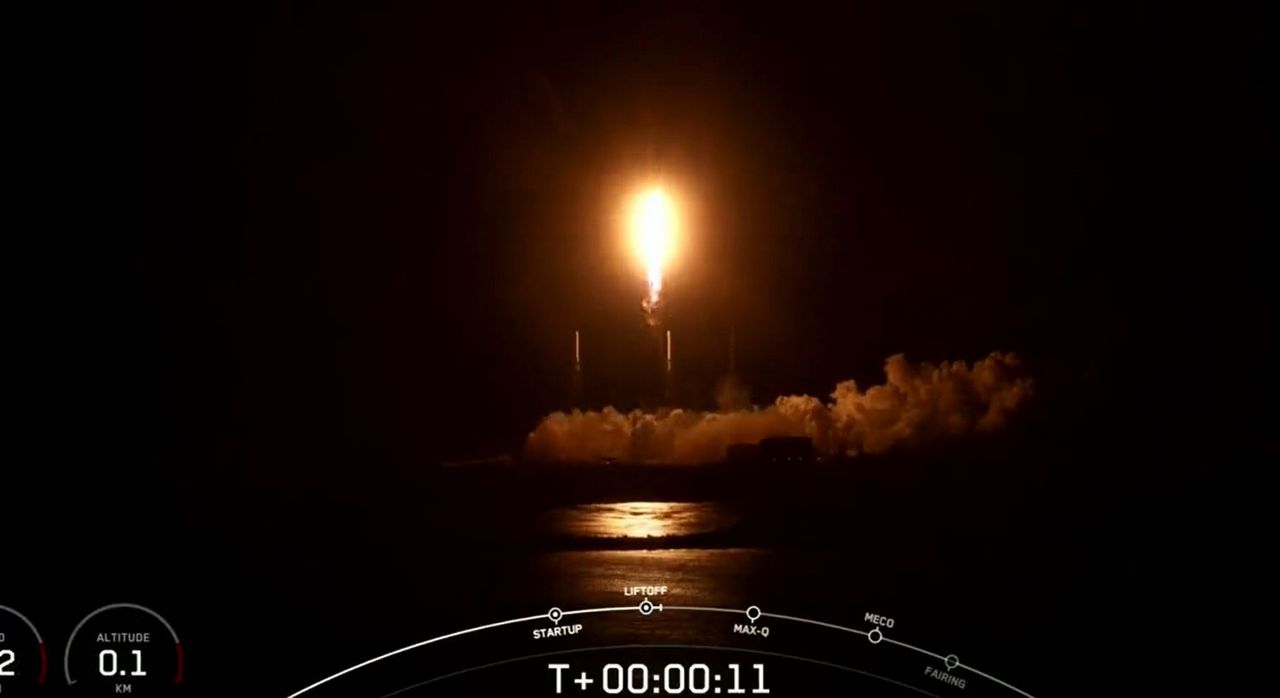 SpaceX Falcon 9 rocket launches communications satellite