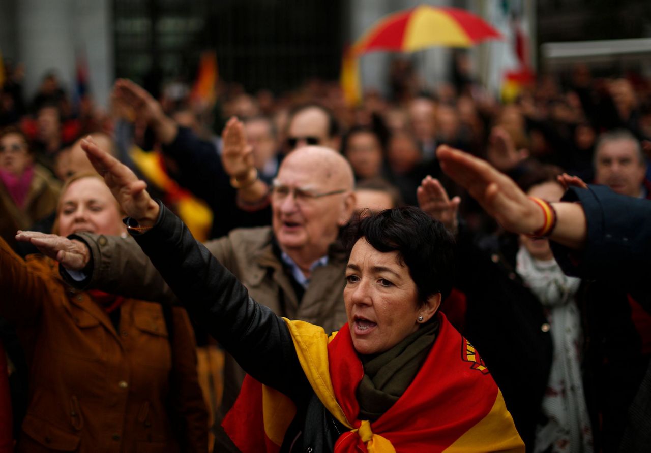 Feminist activists interrupt Franco memorial event in Madrid