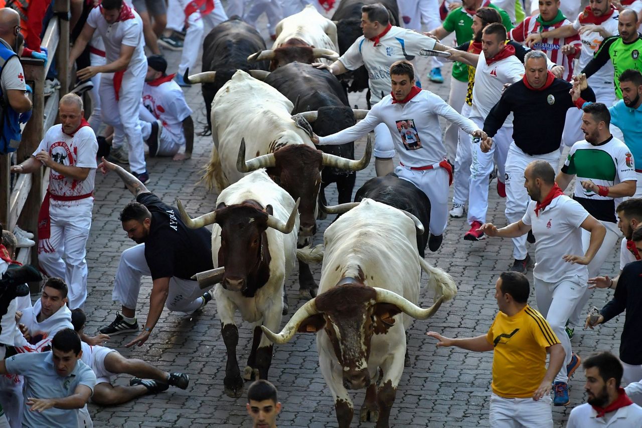 4 injured in a new fast race with bulls in Pamplona festival