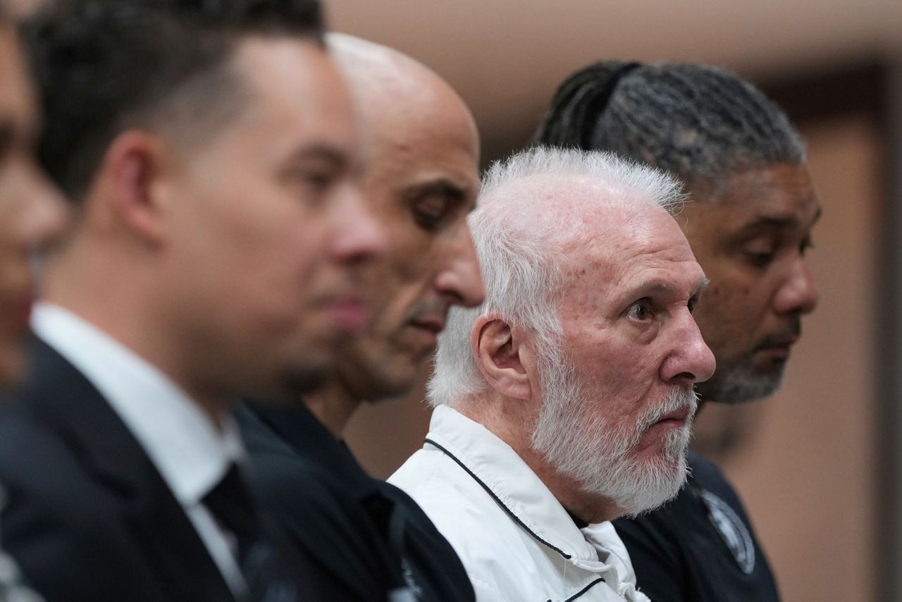 Gregg Popovich speaks at news conference introducing Mitch Johnson as ...