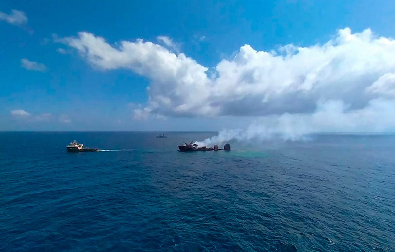 Data recovered as ship with chemicals sinking off Sri Lanka