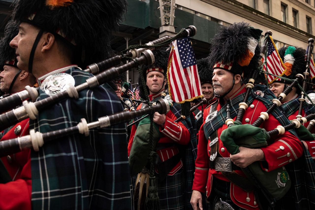 St. Patrick's Day rites: parades, bagpipes, clinking pints